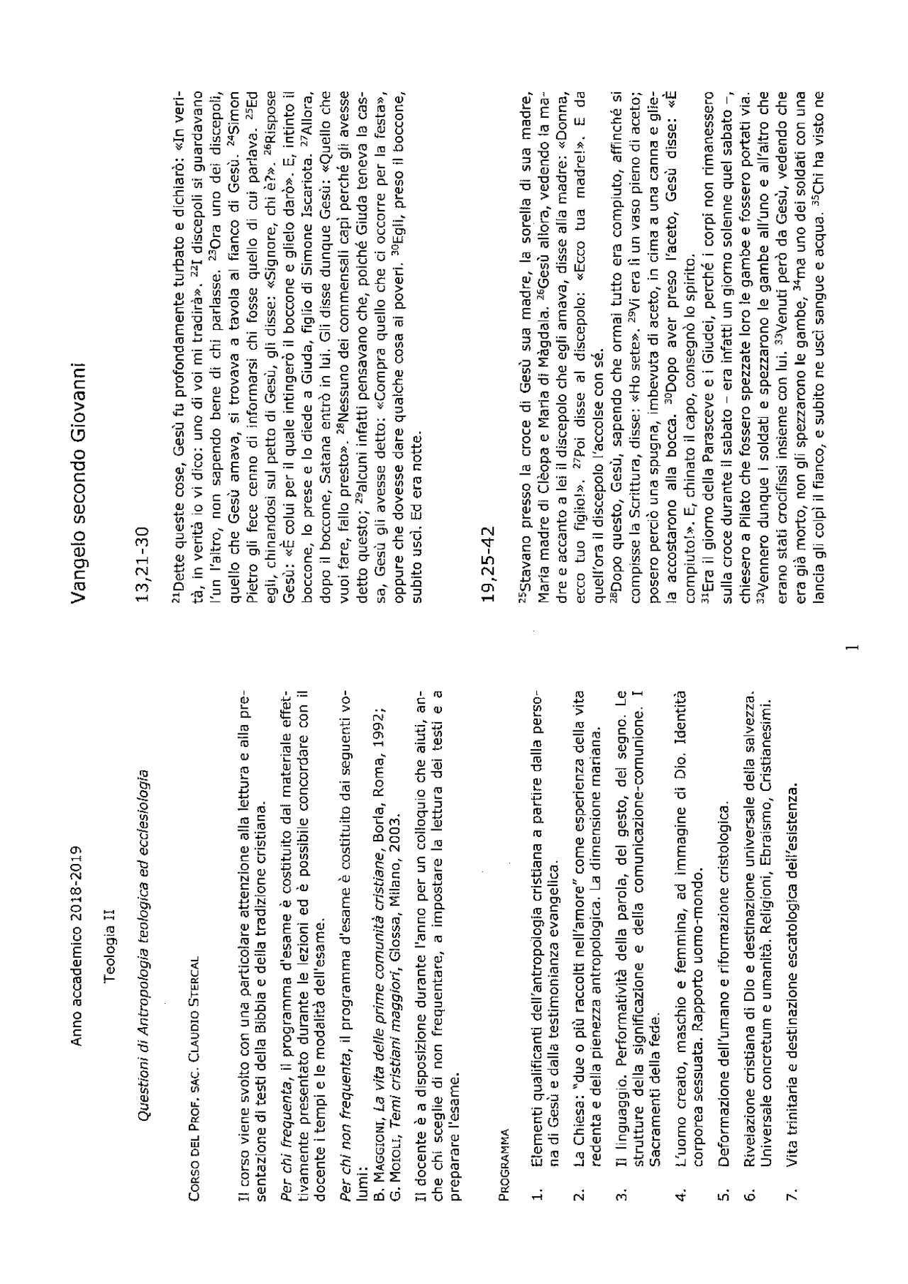 Teologia Ii Stercal Claudio Docsity