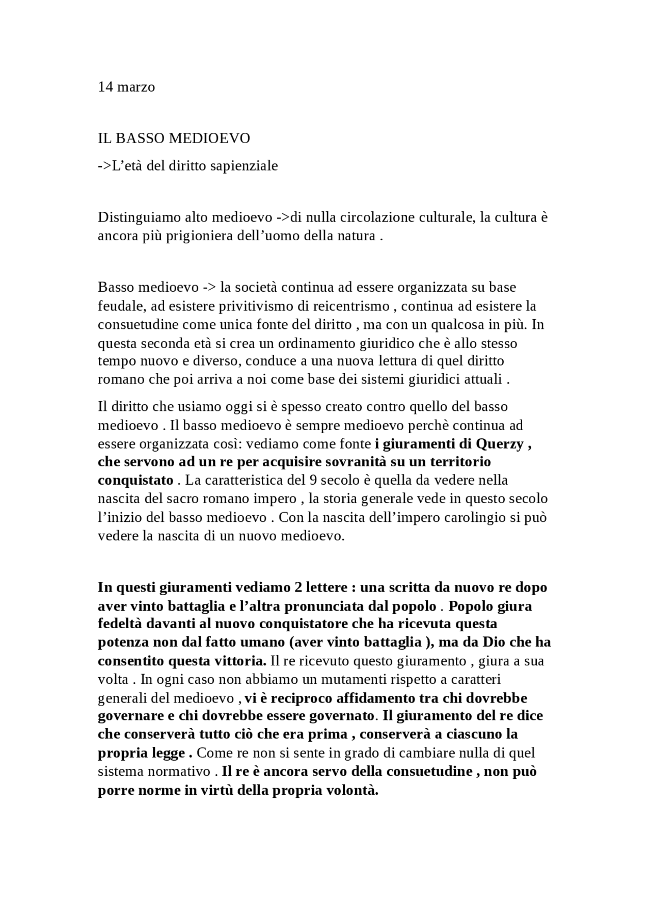 Appunti Storia Medievale Docsity
