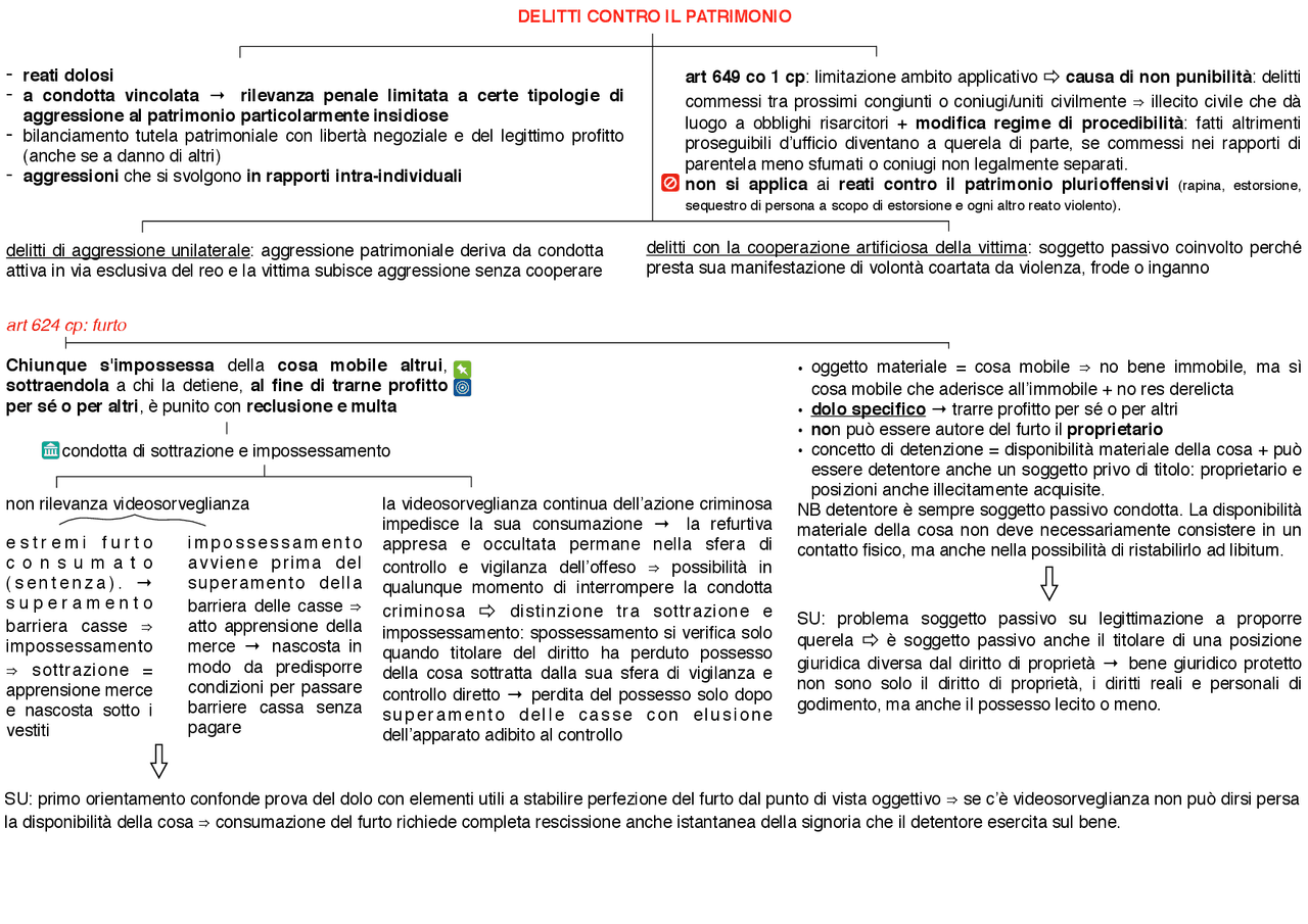 Schemi Di Diritto Penale Sui Delitti Contro Il Patrimonio Docsity