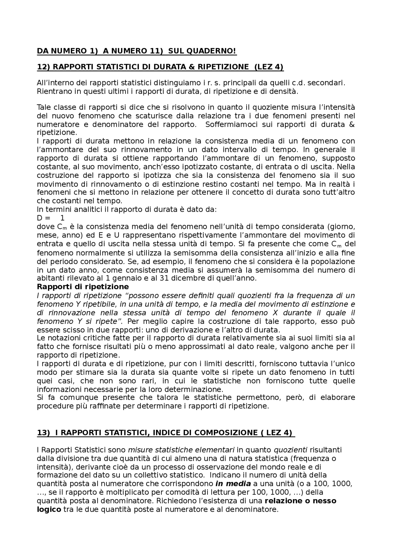 Domande E Risposta Statistica Economica Appunti Di Statistica