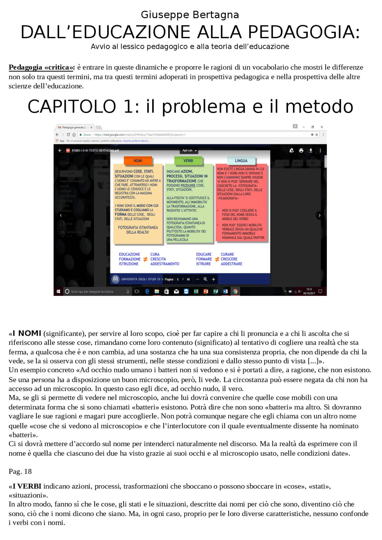 Riassunto Completo Bertagna Docsity