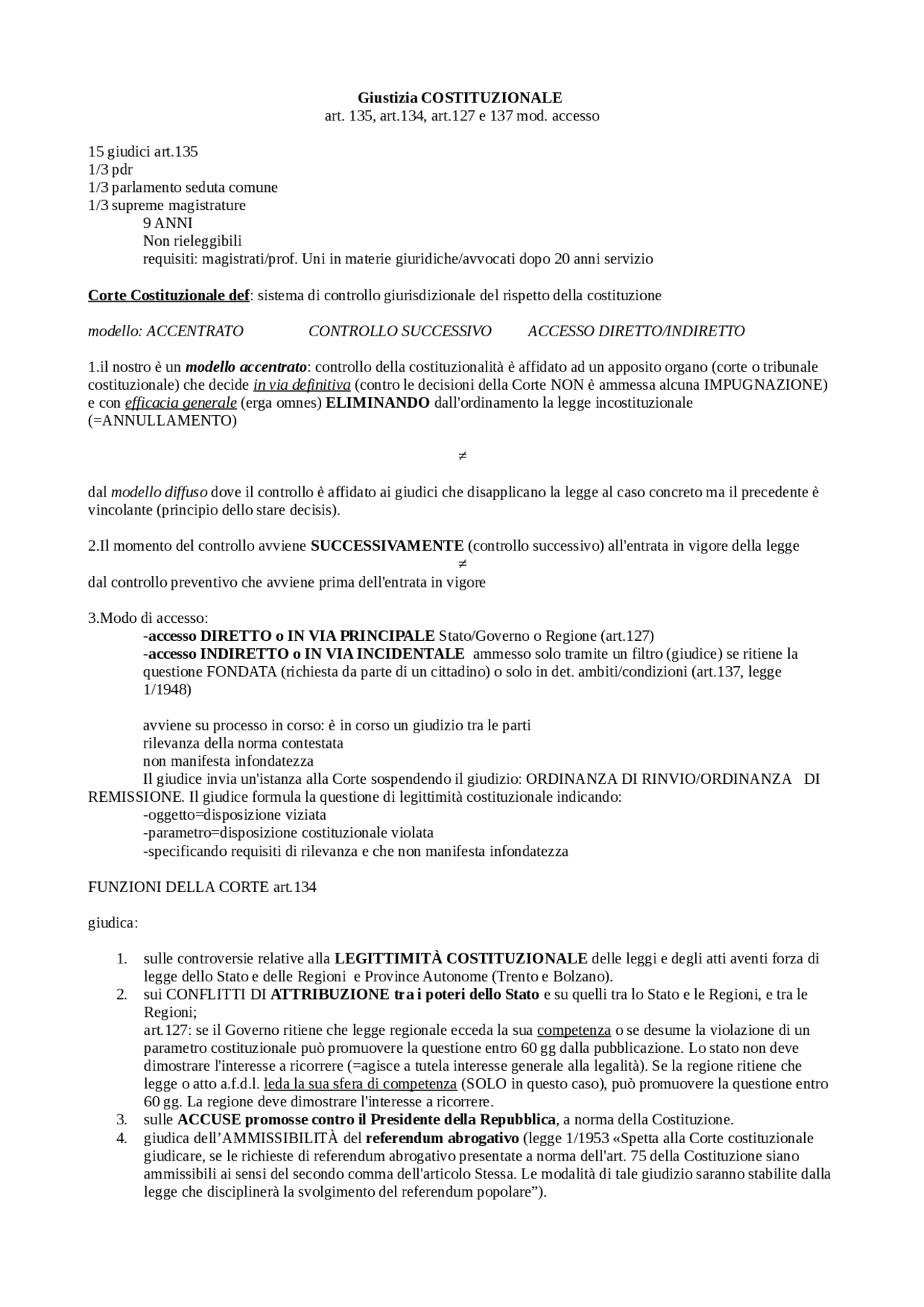 Corte Costituzionale Docsity