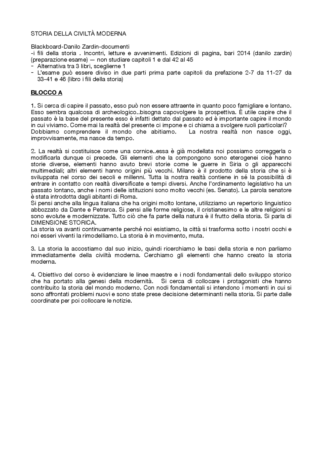 Appunti Primo Semestre Docsity