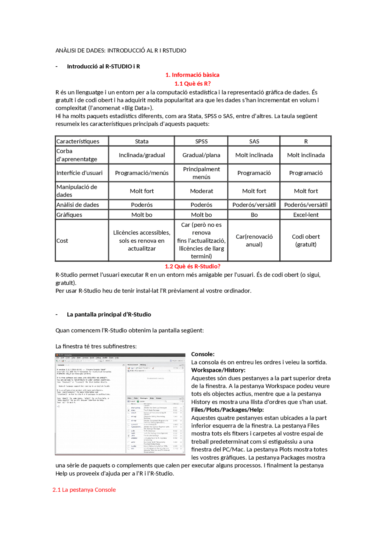 Introduccion al r studio - Docsity