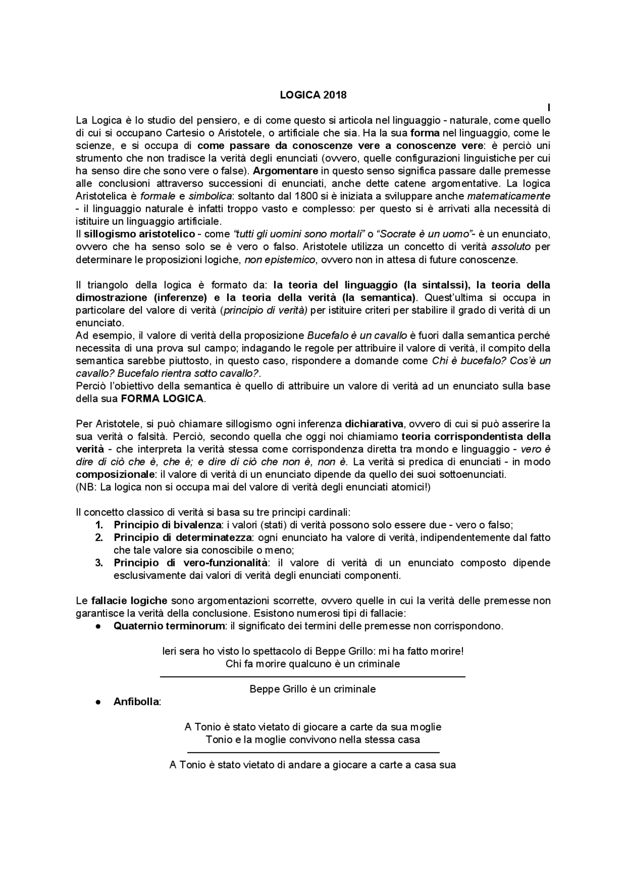 Appunti Completi Per Logica Docsity