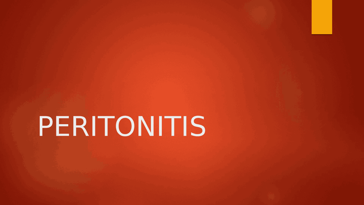 Clase de Peritonitis | Diapositivas de Medicina - Docsity