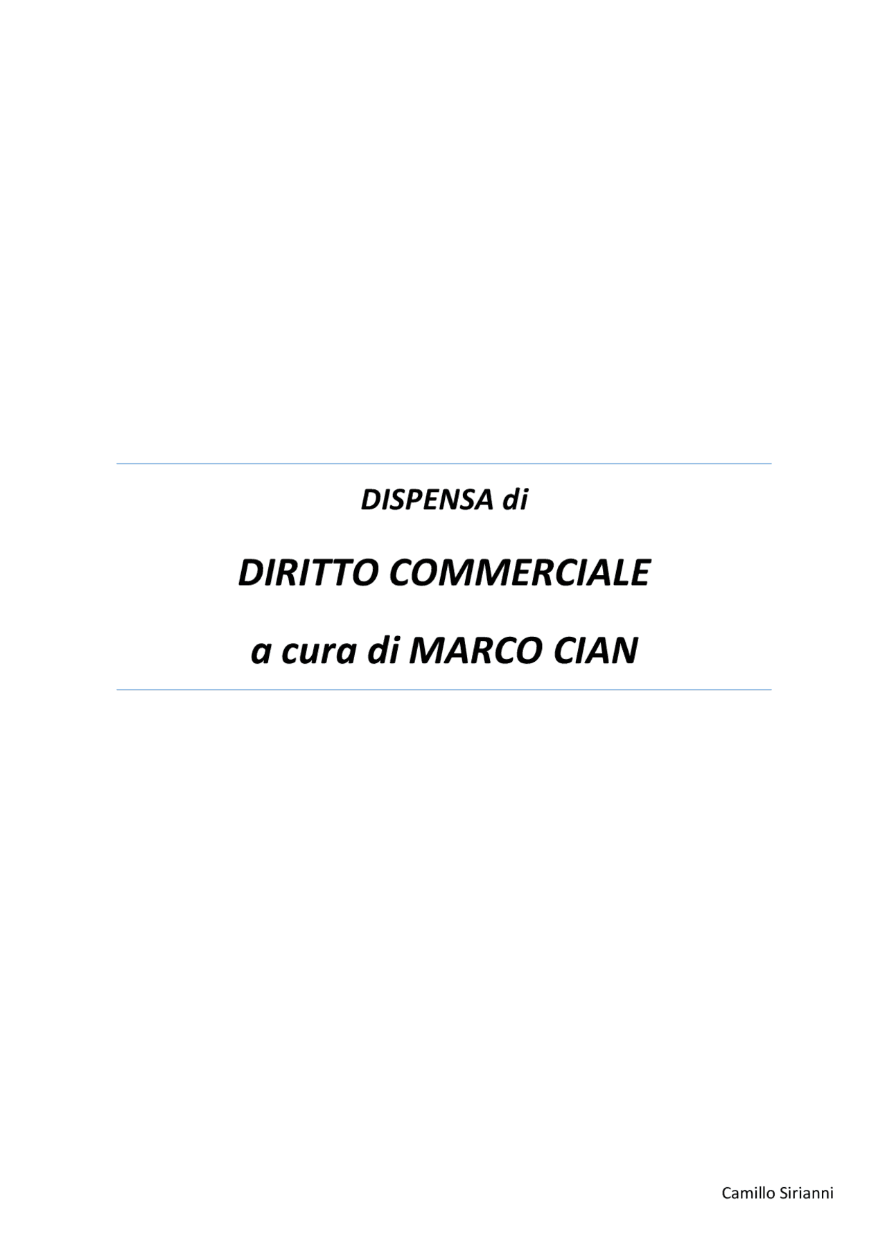 Dispensa Diritto Commerciale Docsity