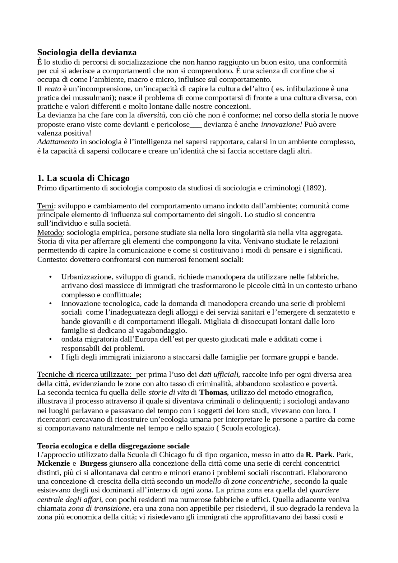Manuale Di Sociologia Della Devianza Docsity