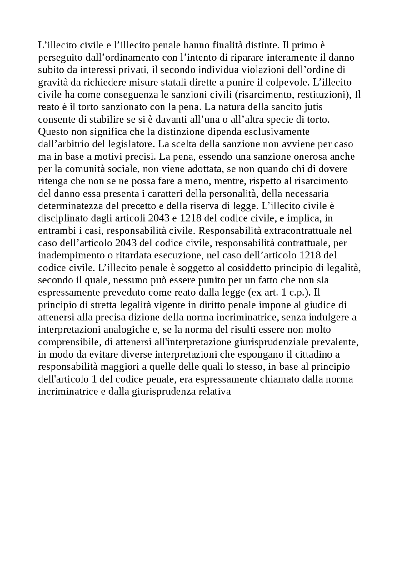 Illecito Civile E Penale Docsity