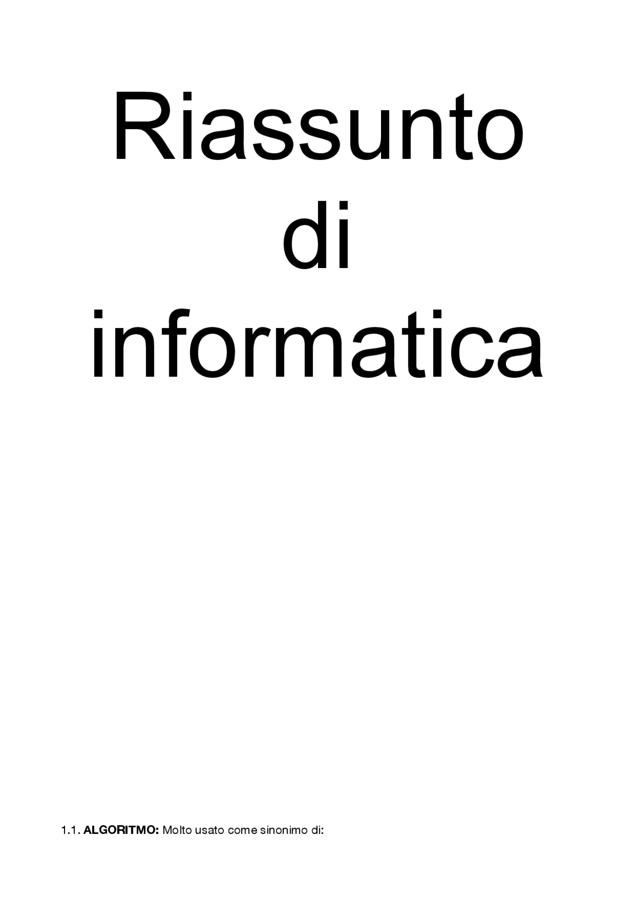 Informatica Di Base Riassunto Docsity