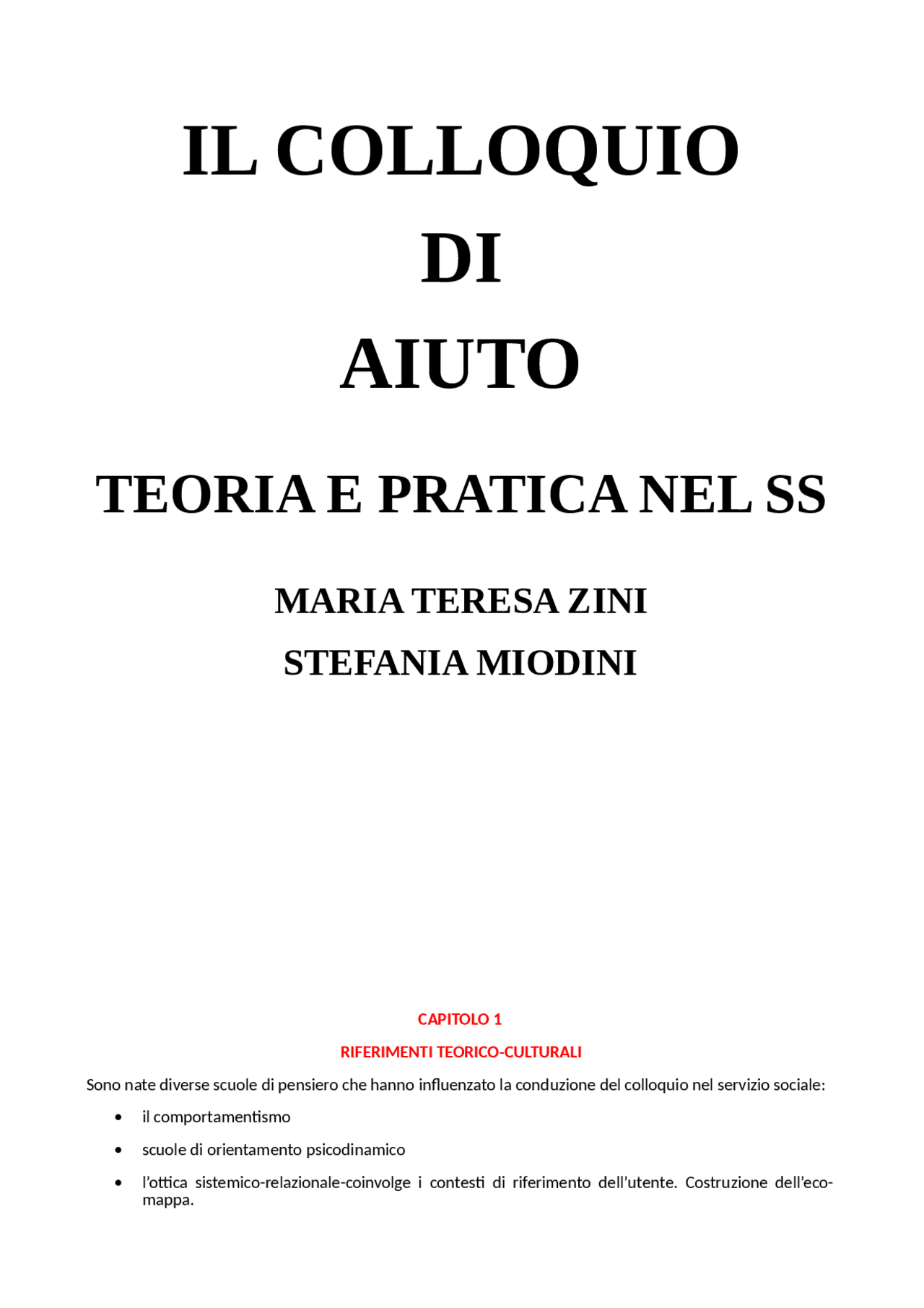 Il Colloquio Di Aiuto Docsity