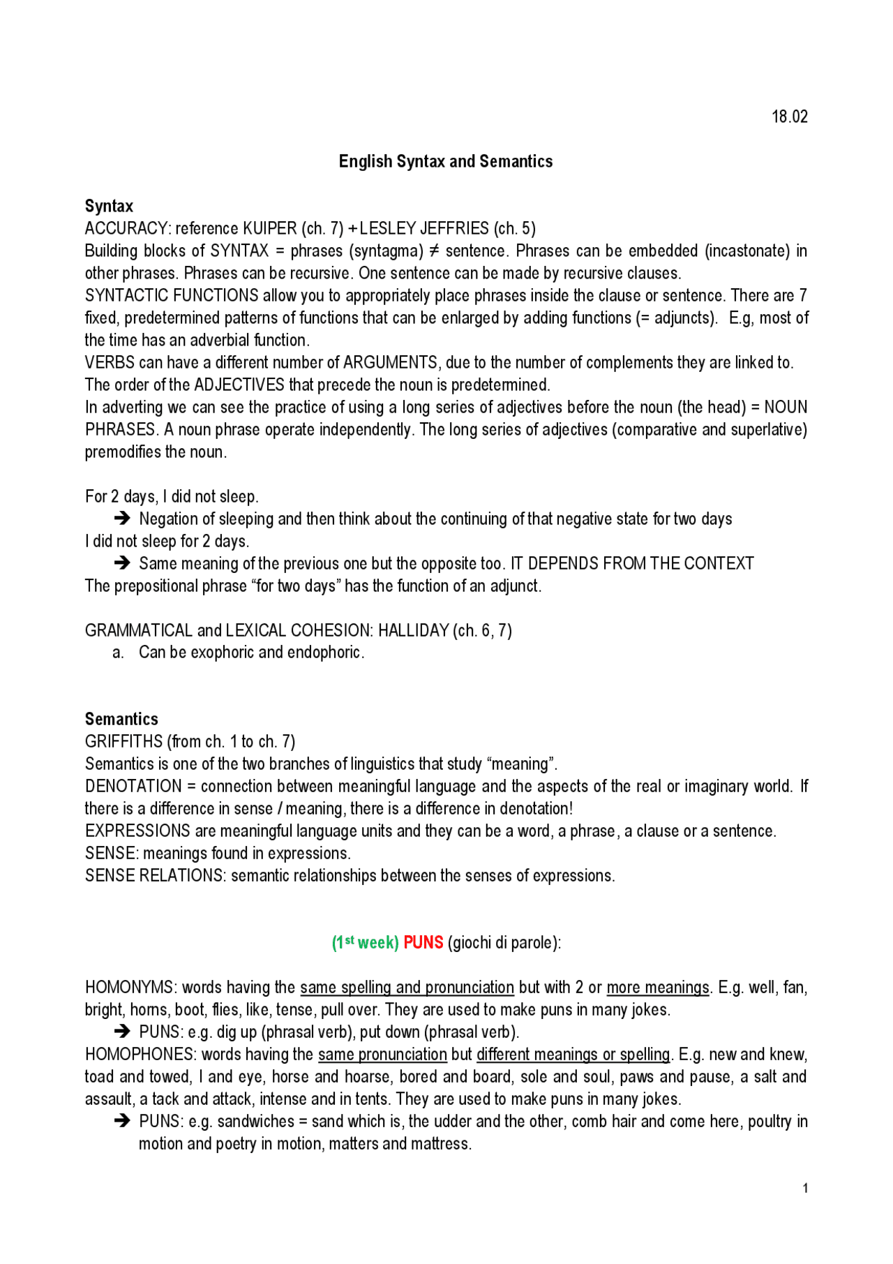 Lingua Inglese Univr Docsity