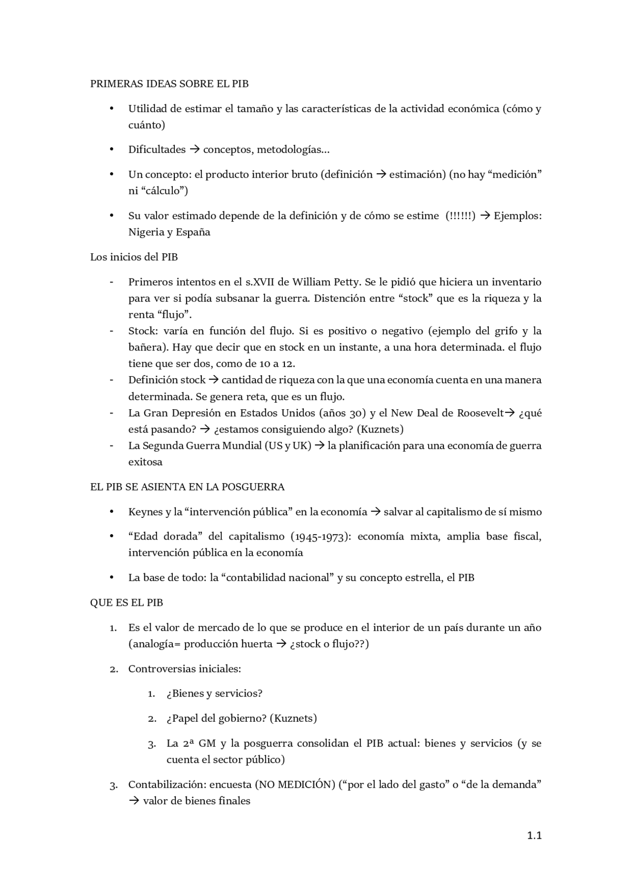 Primeras Ideas Del Pib Docsity