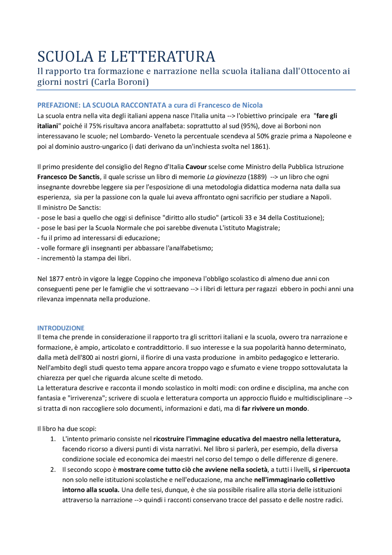 Scuola E Letteratura Docsity