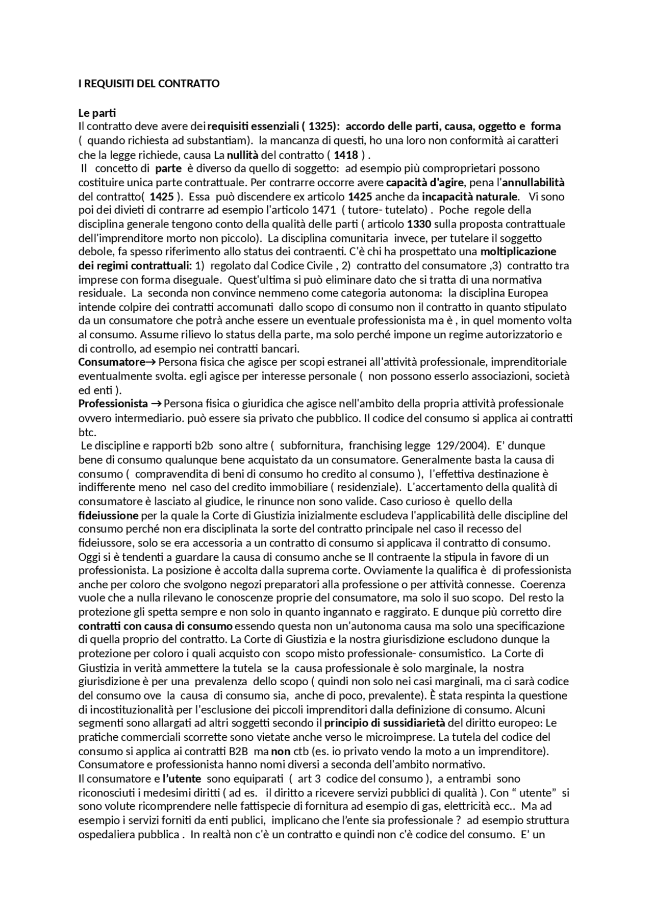 Esame Diritto Civile Prof Alessi I Requisiti Del Contratto Docsity