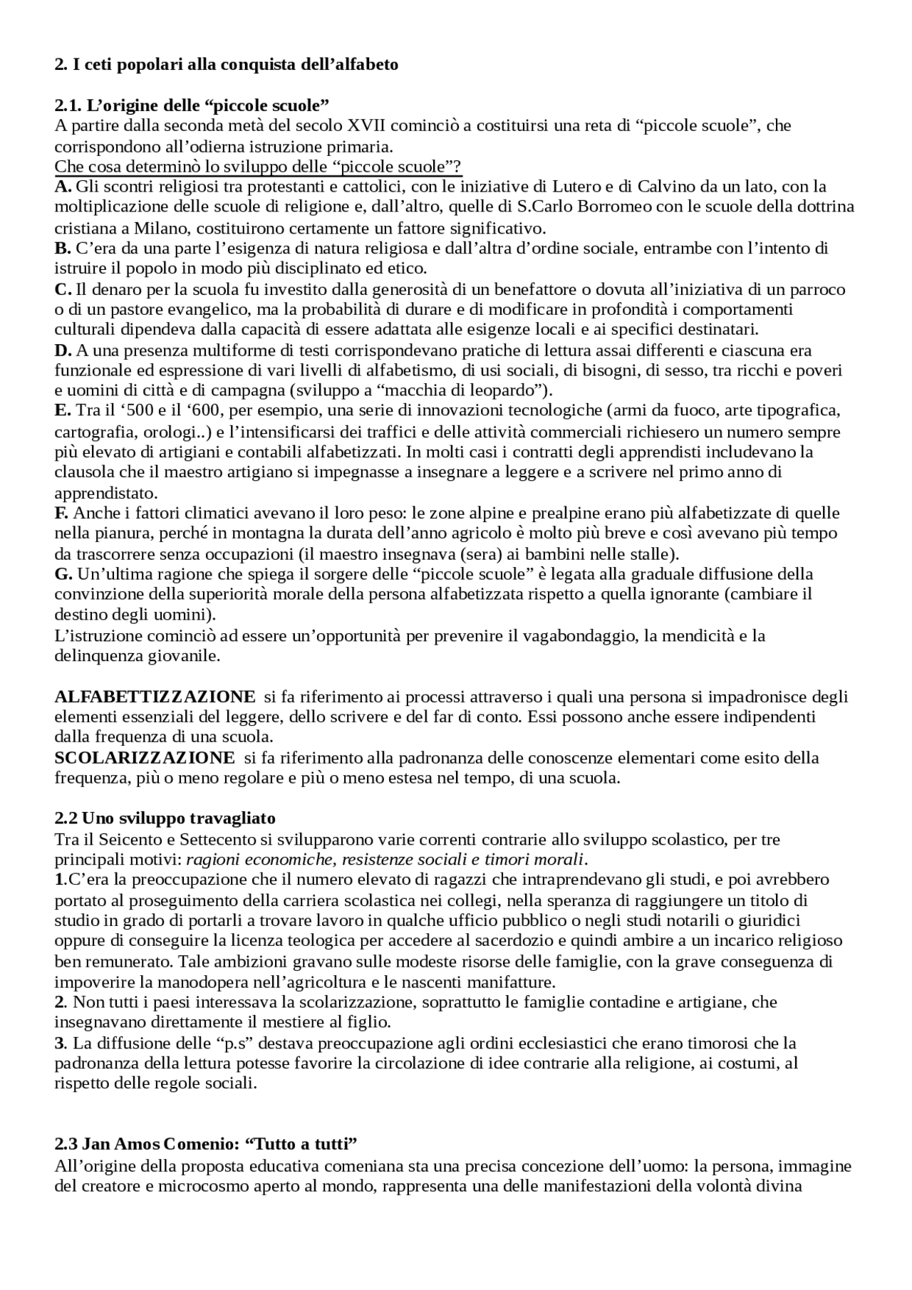 Dispense Storia Deducazione Docsity