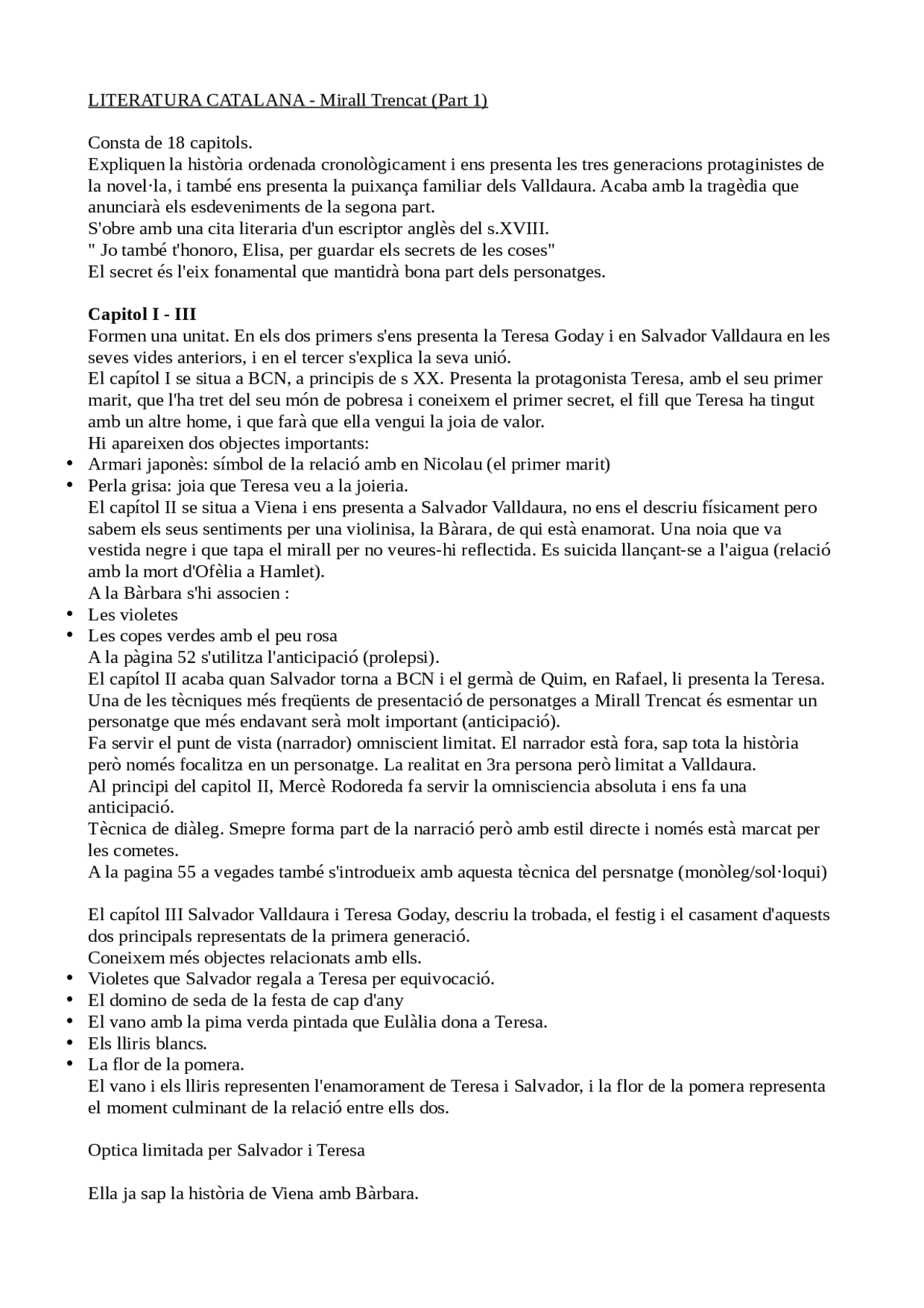 Resumen De Mirall Trencat Por Capitulos Docsity