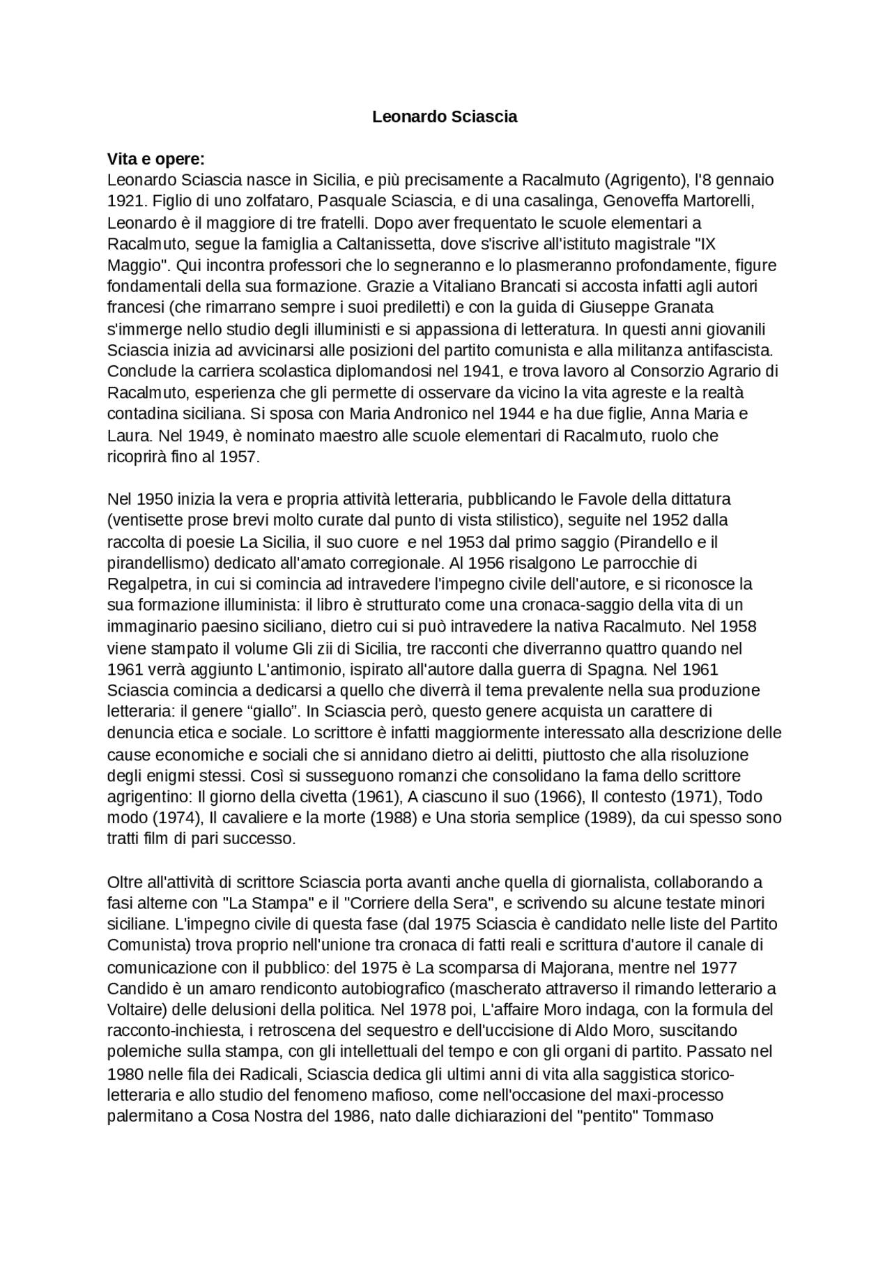 Riassunto Di Todo Modo Di Sciascia Docsity