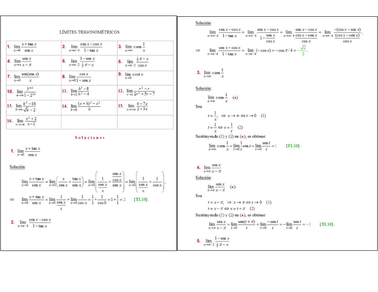 Formulas de Matematicas - Docsity