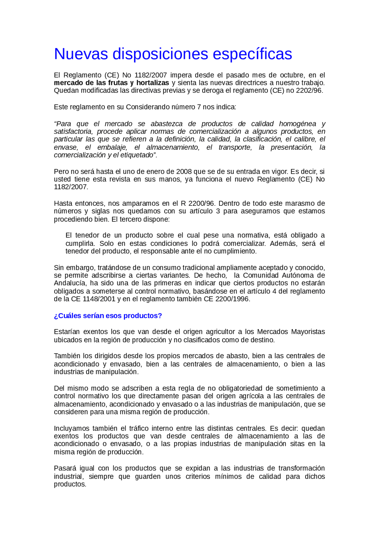 Las mercas deben ser tomadas como mercados mayoristas de destino. - Docsity