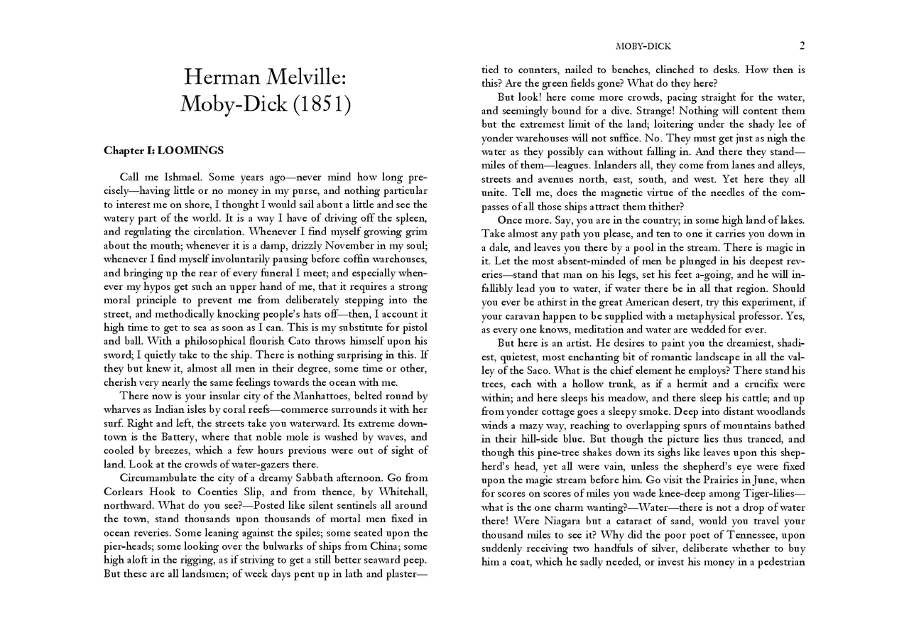 Moby Dick de Herman Melvill - Docsity