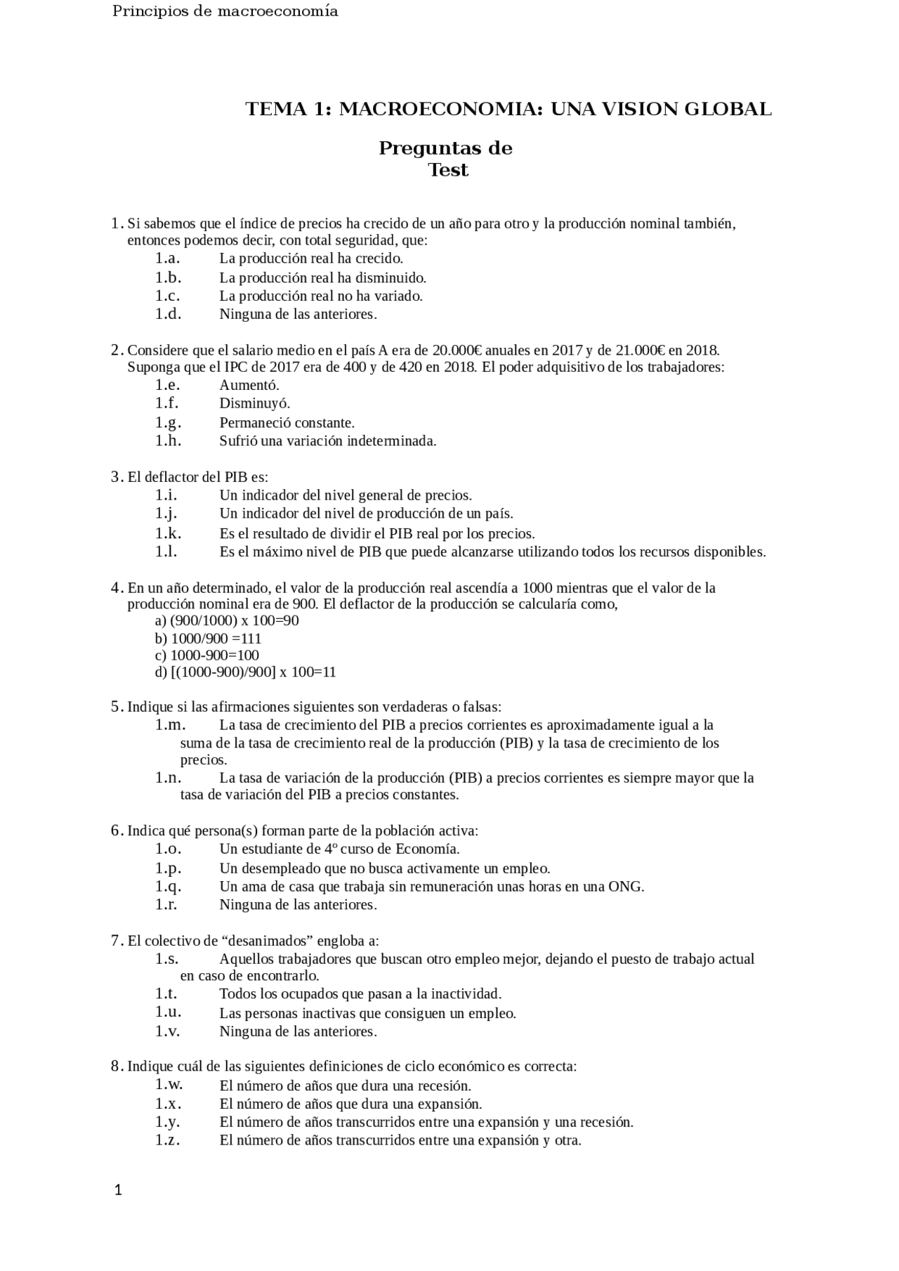 Ejercicios De Macroeconomía Docsity