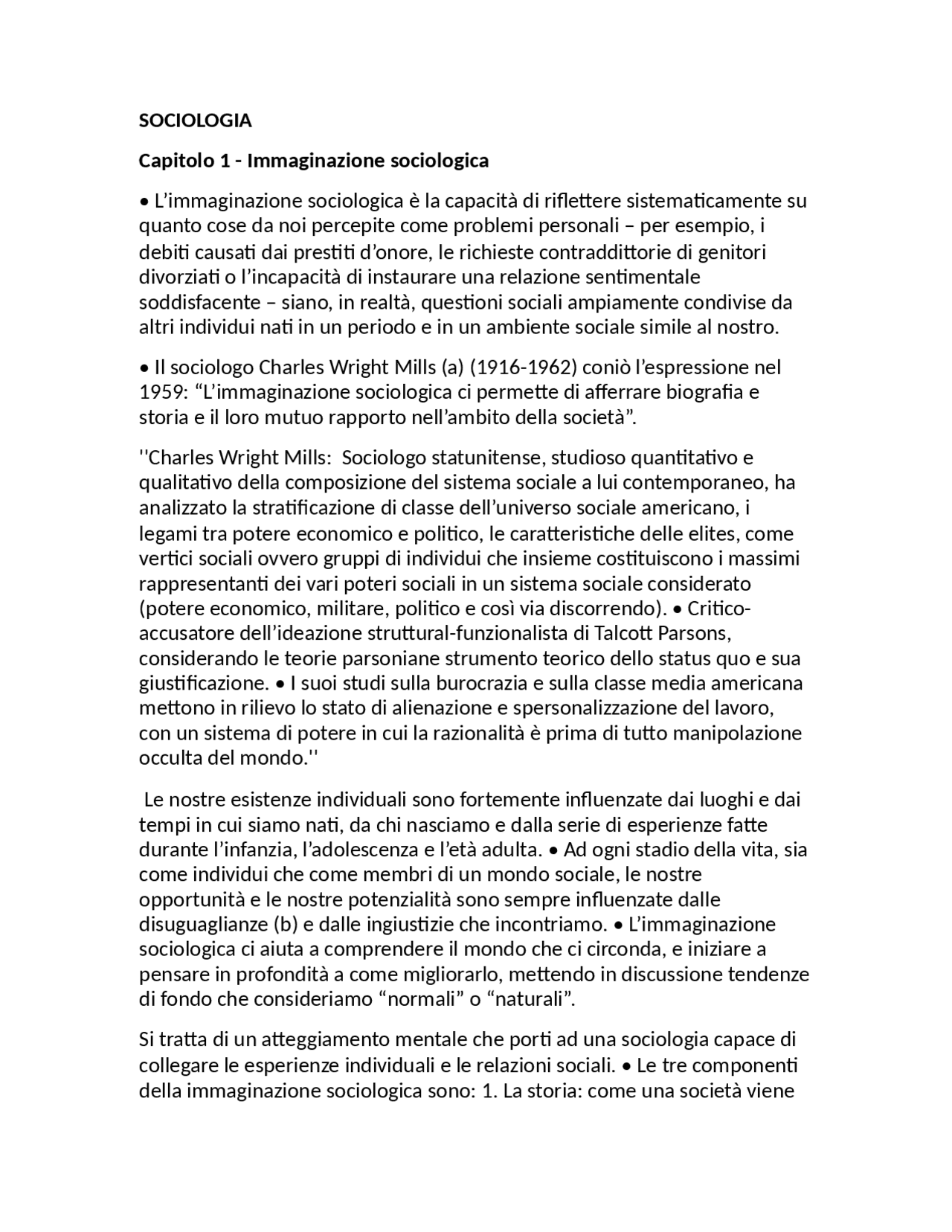 Introduzione alla sociologia - Docsity