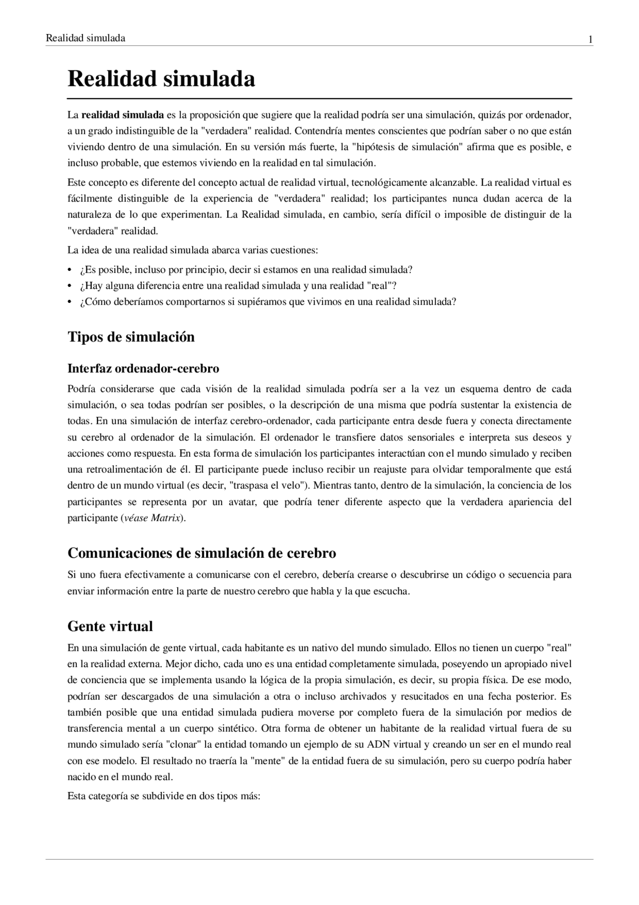 Realidad simulada ExtrdWiki. - Docsity