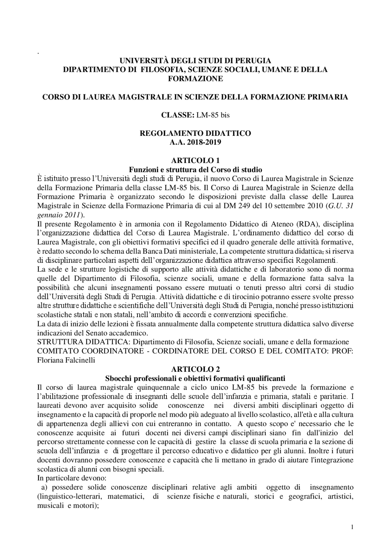 Scienze Della Formazione Primaria Docsity