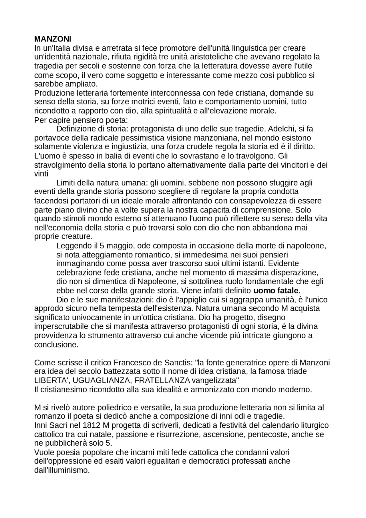 Manzoni-Leopardi a confronto - Docsity