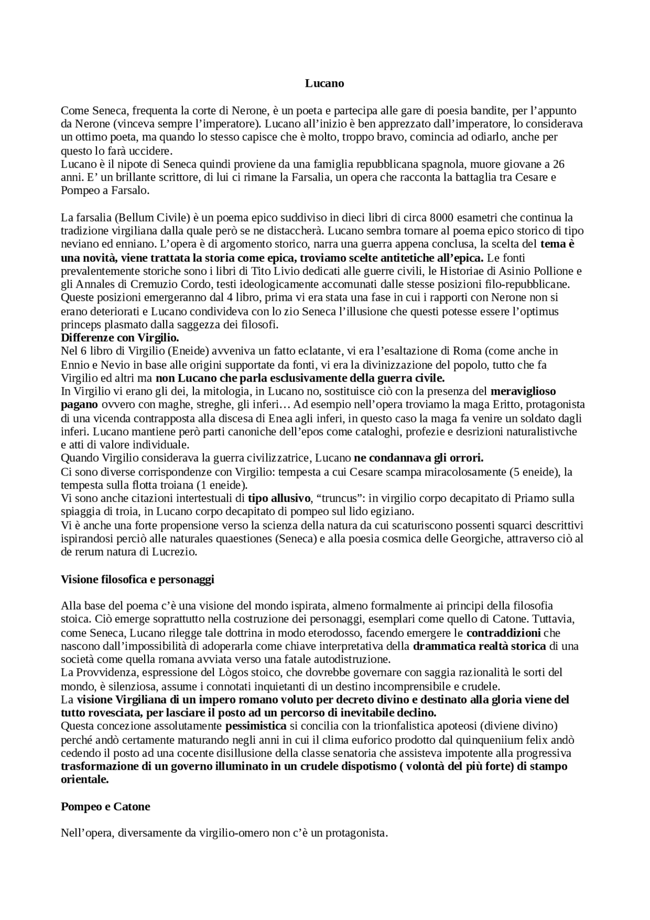 Lucano Sintesi Dellautore Docsity