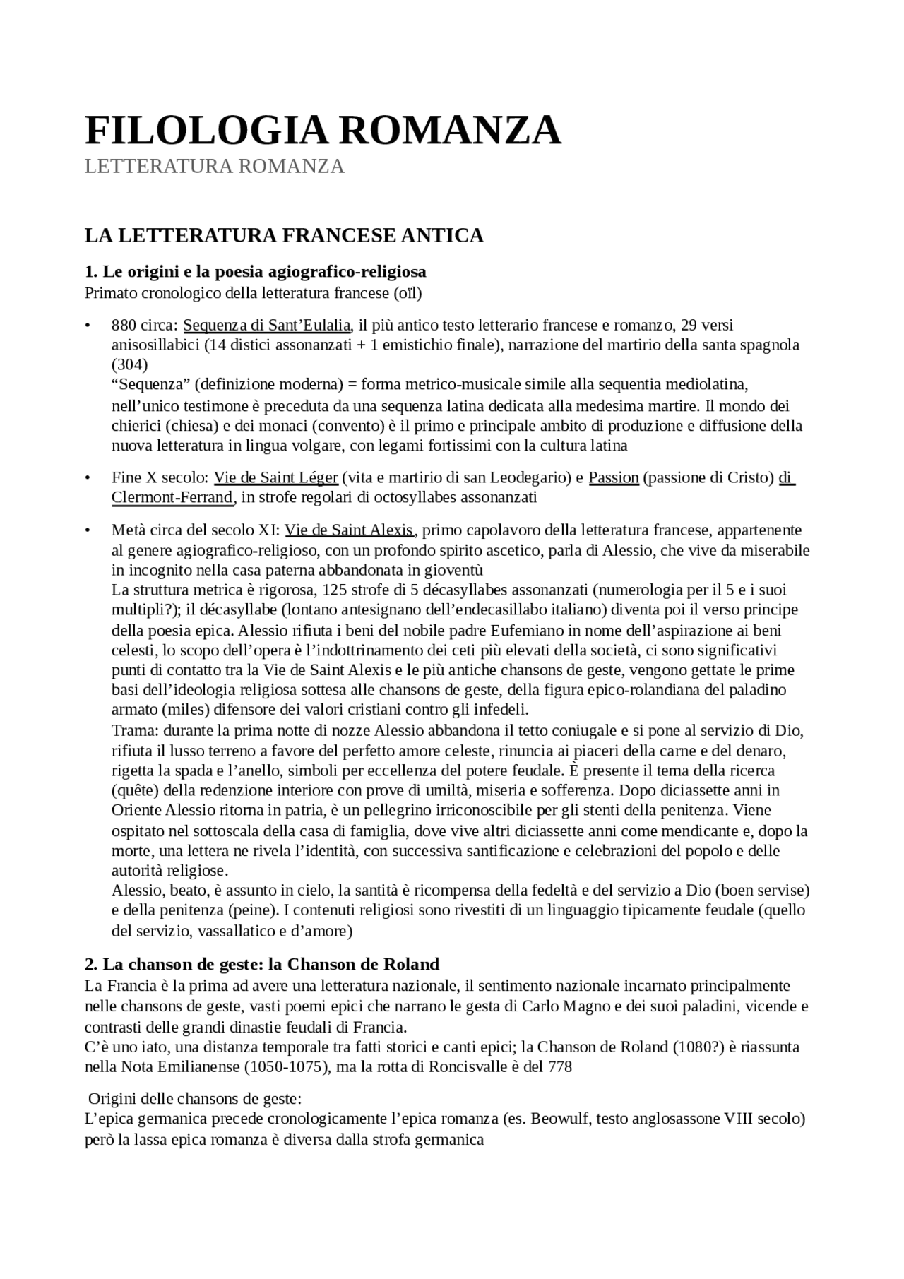 Profilo Delle Letterature Romanze Medievali Brugnolo Capelli Docsity