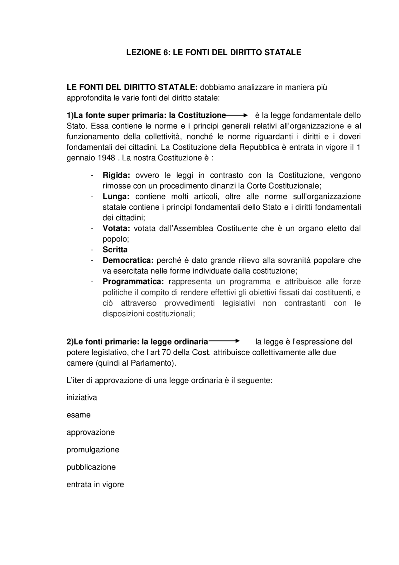 Le Fonti Del Diritto Statale Docsity