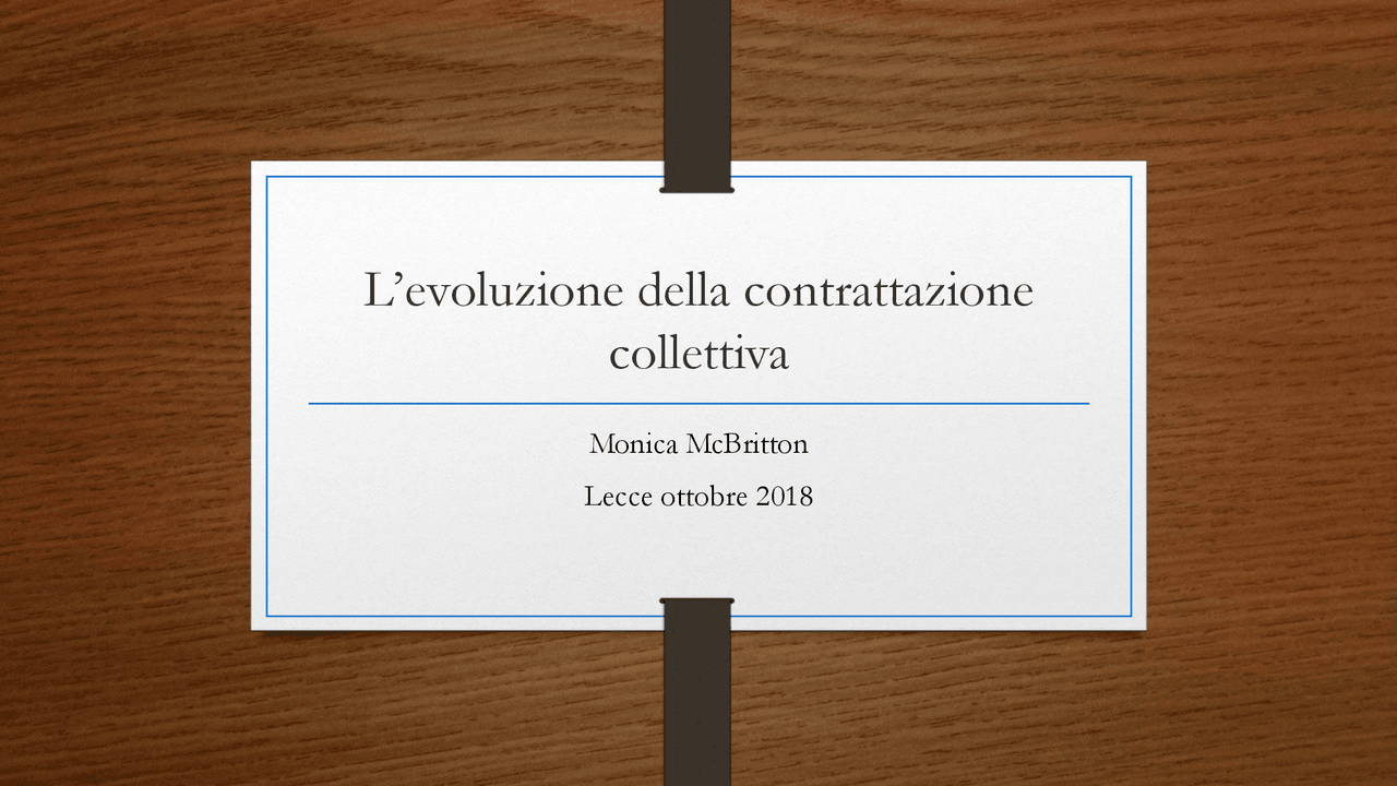 L'evoluzione della contrattazione collettiva | Dispense di Diritto ...