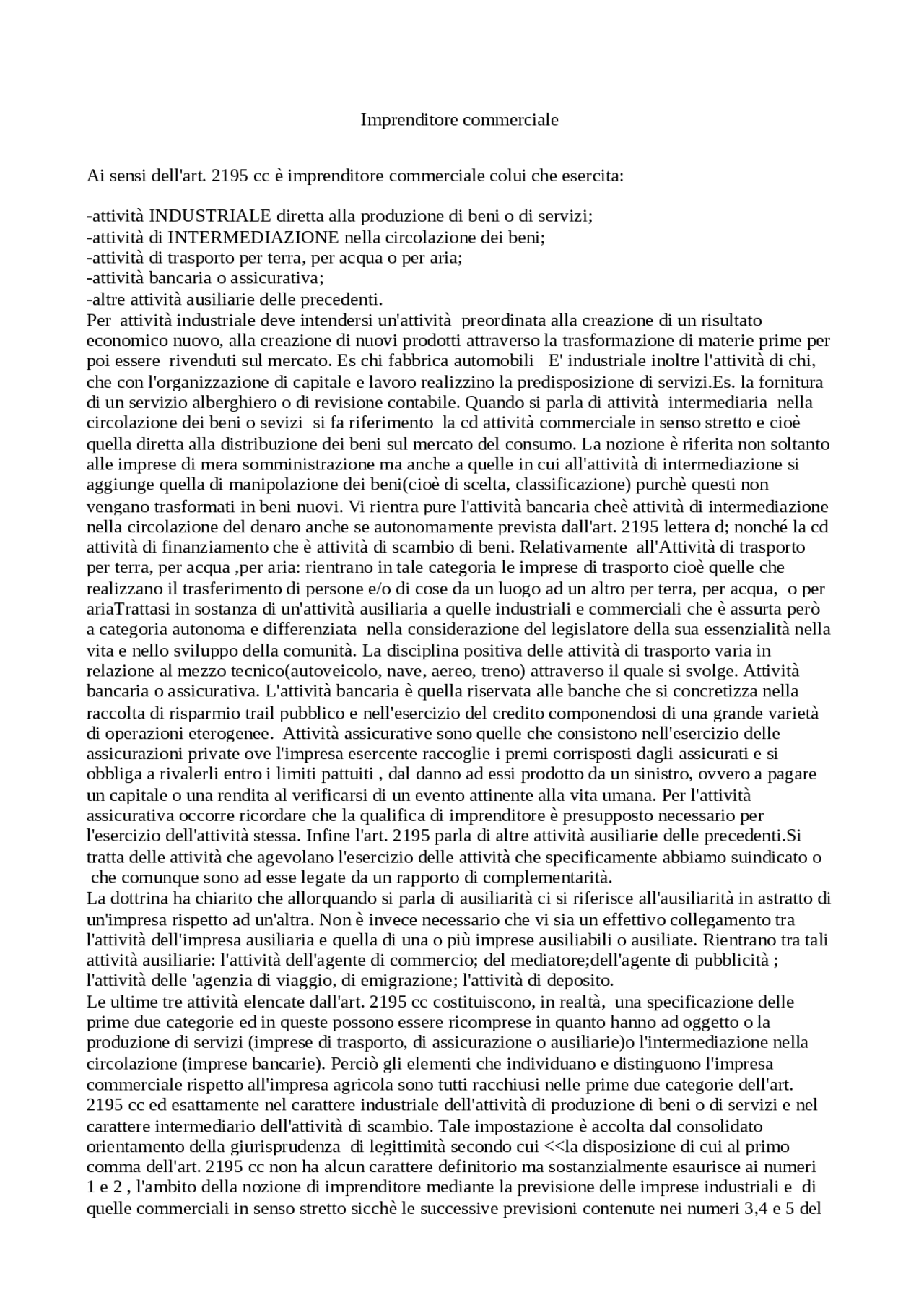 Appunti Diritto Commerciale Docsity