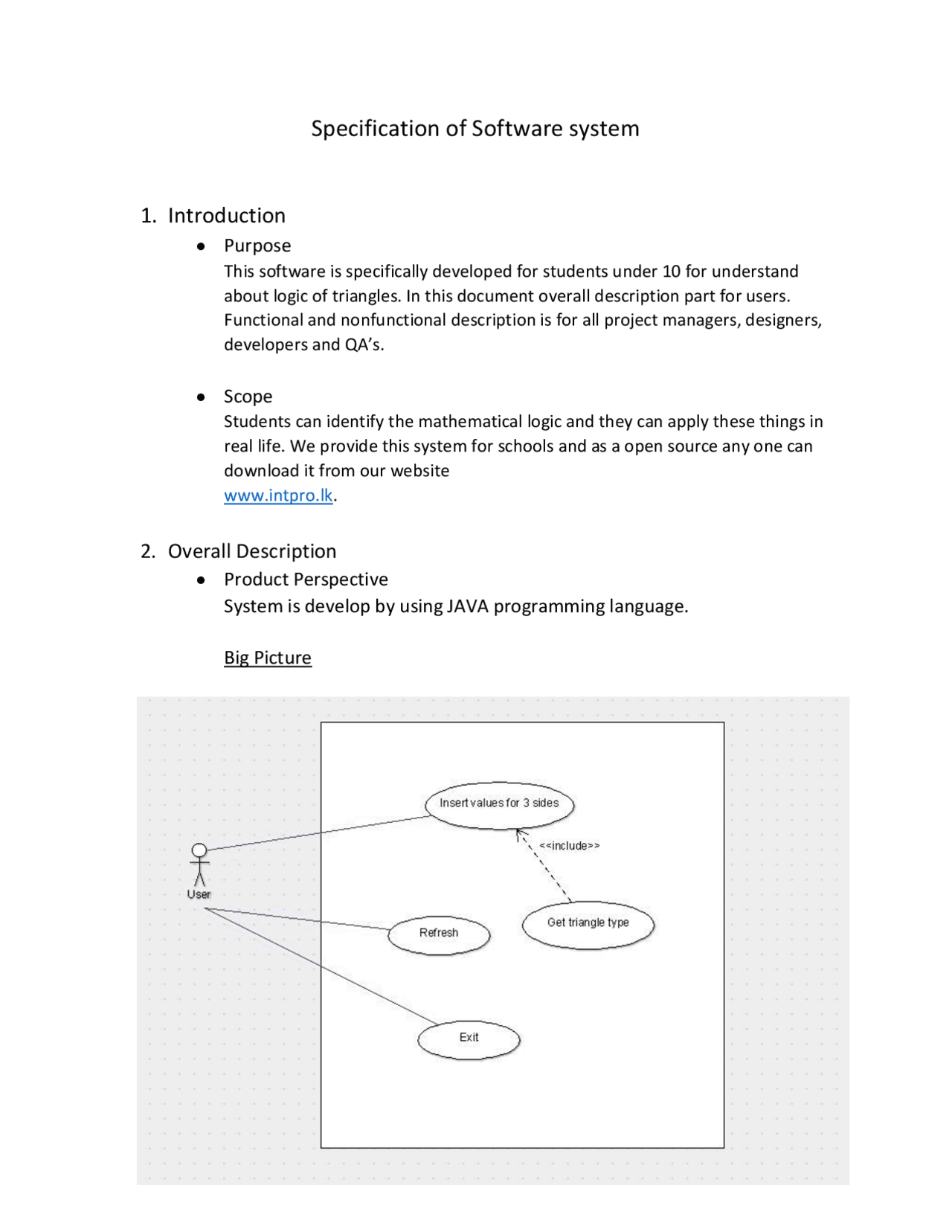 Specification Of Software System Docsity
