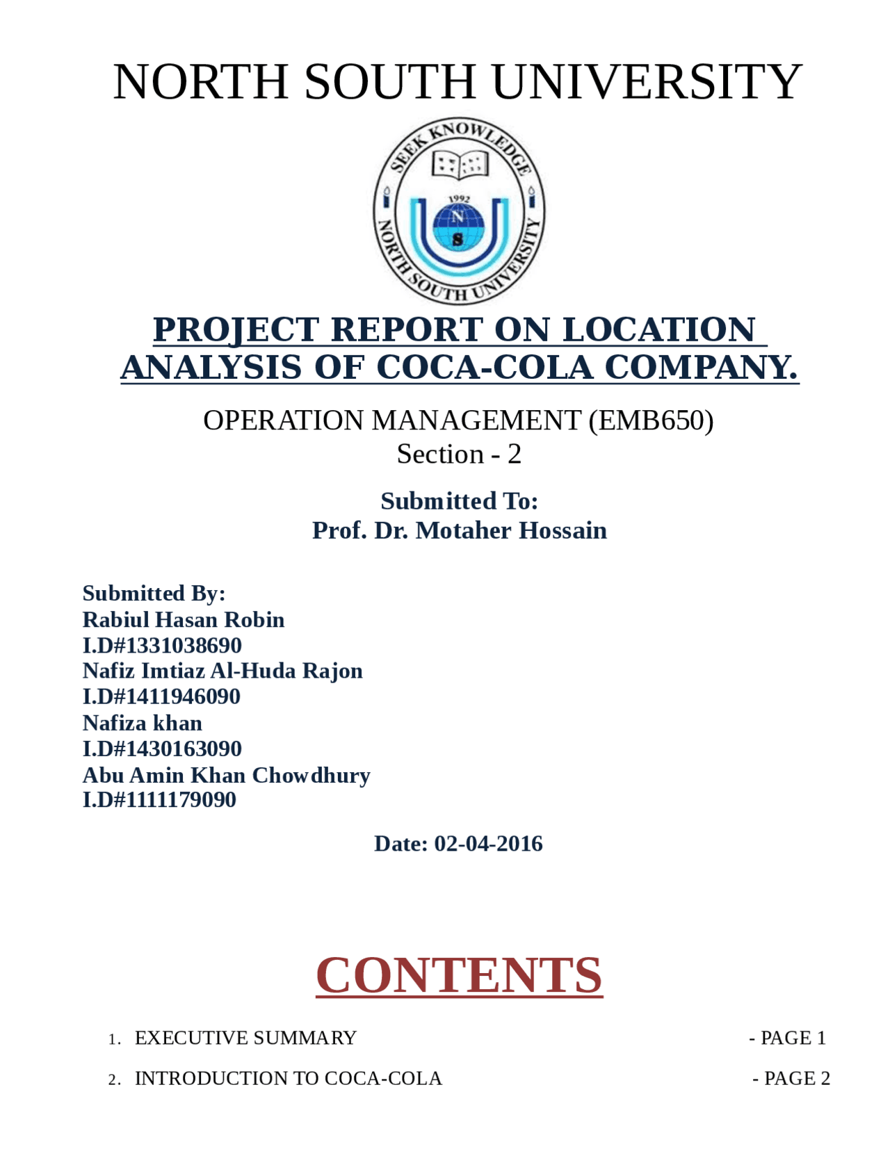 Location Strategy Analysis Docsity