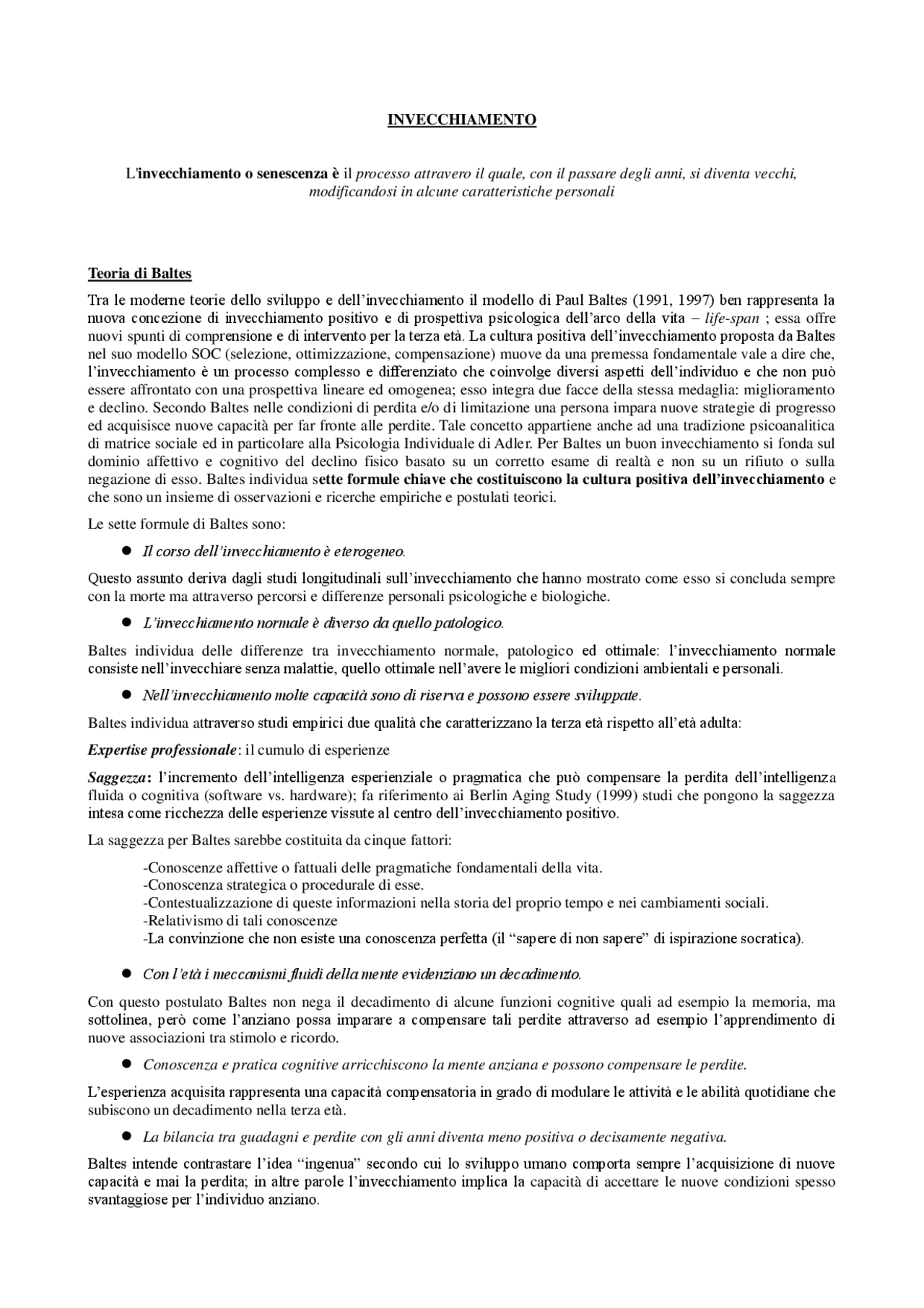 Tema Psicologo Invecchiamento Docsity