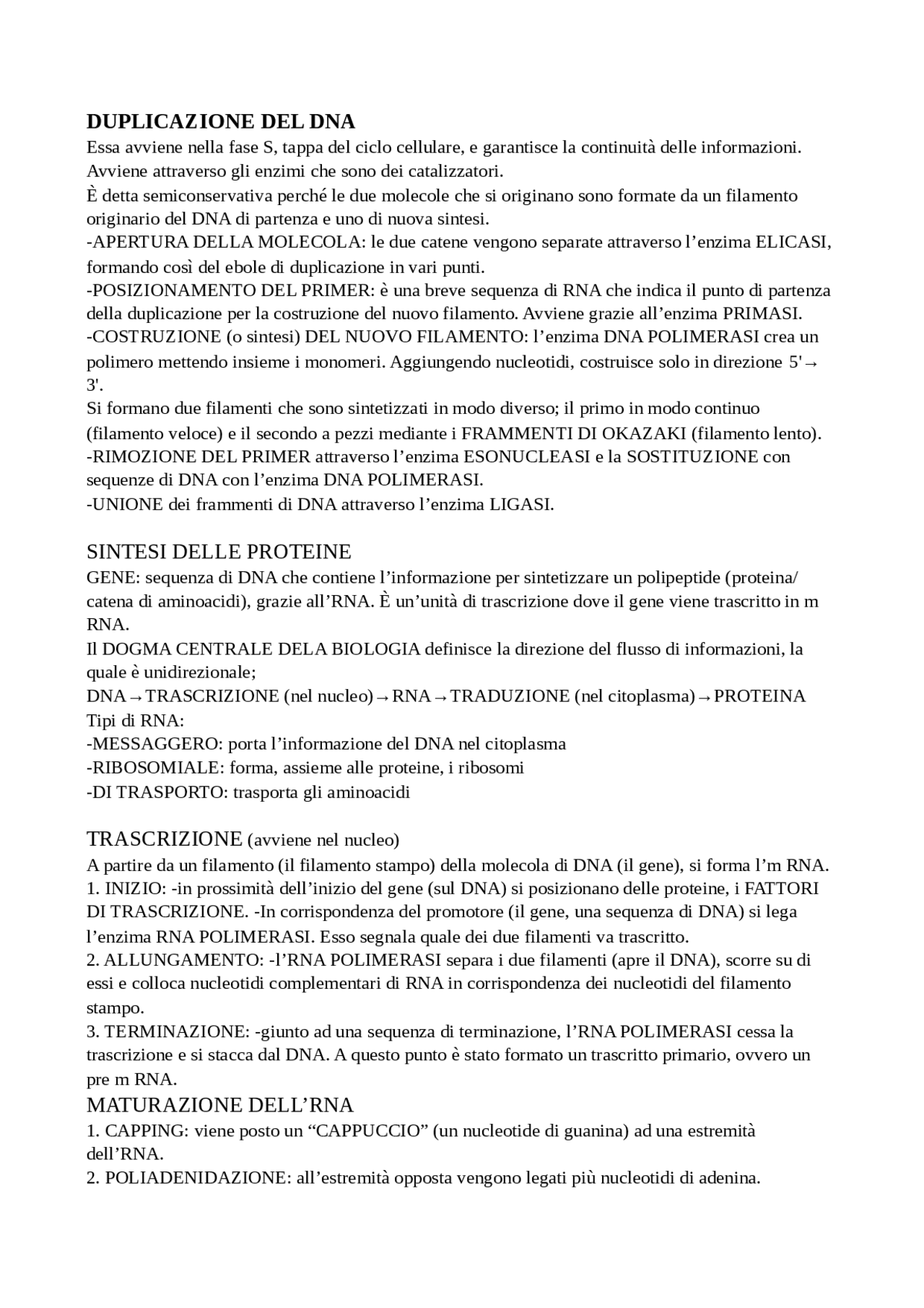 Duplicazione Del Dna Docsity