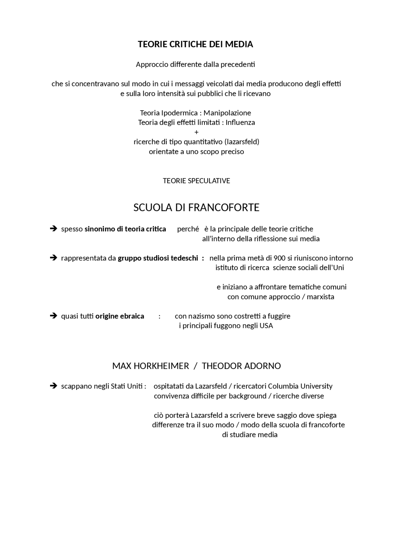 La Scuola Di Francoforte Docsity