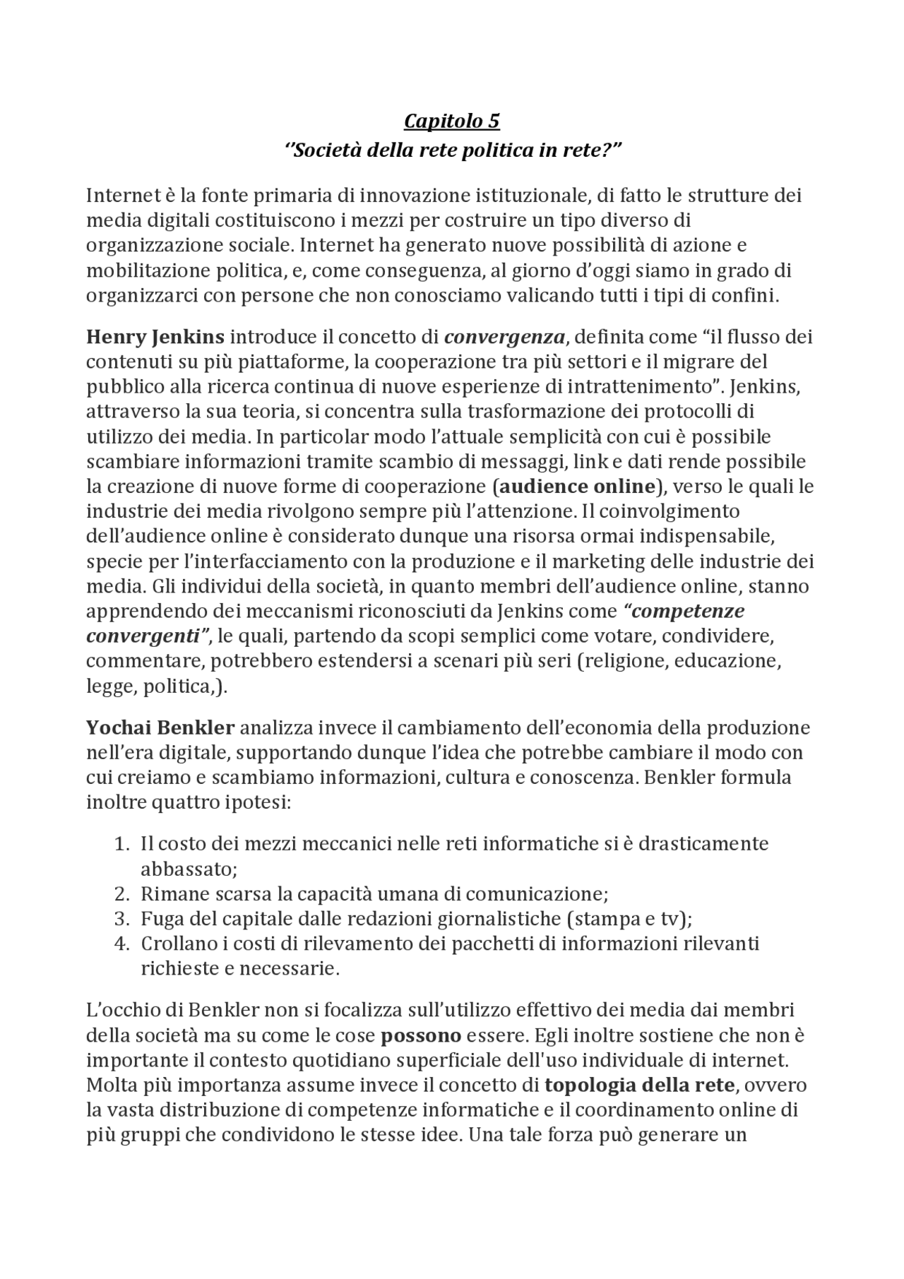 Riassunto capitolo 5 couldry | Appunti di Sociologia Dei Media | Docsity