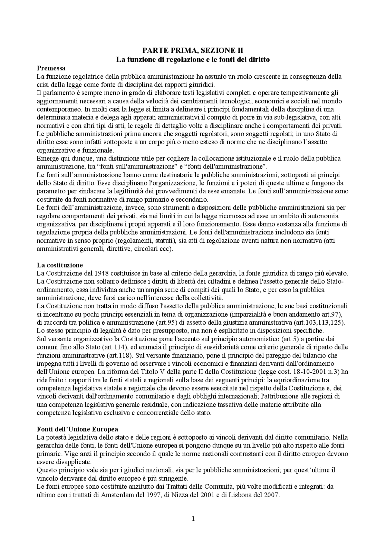Parte prima sezione II clarich - Docsity