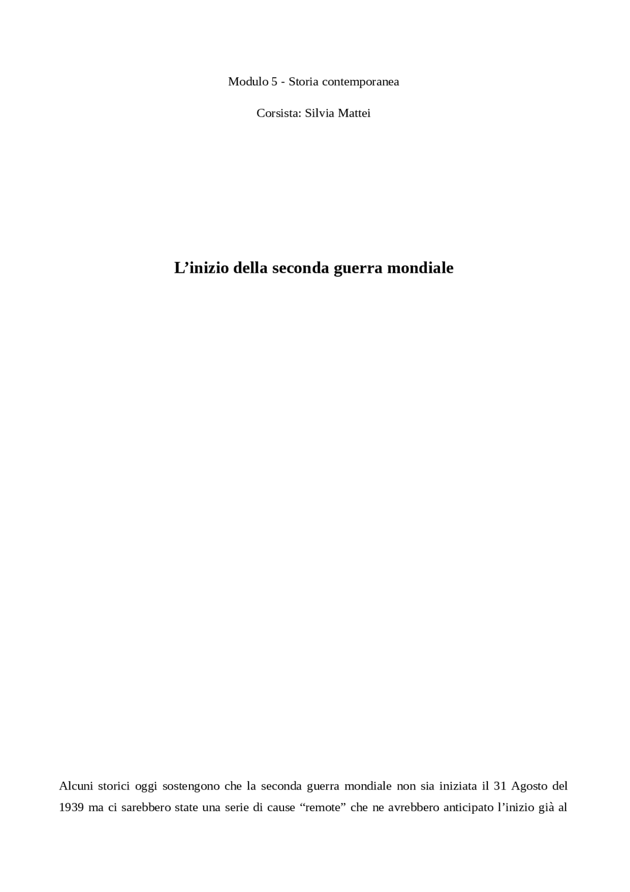 Storia Contemporanea Docsity