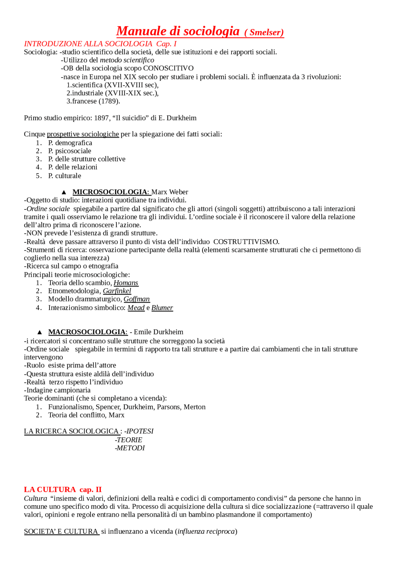 Manuale Di Sociologia Smelser Docsity