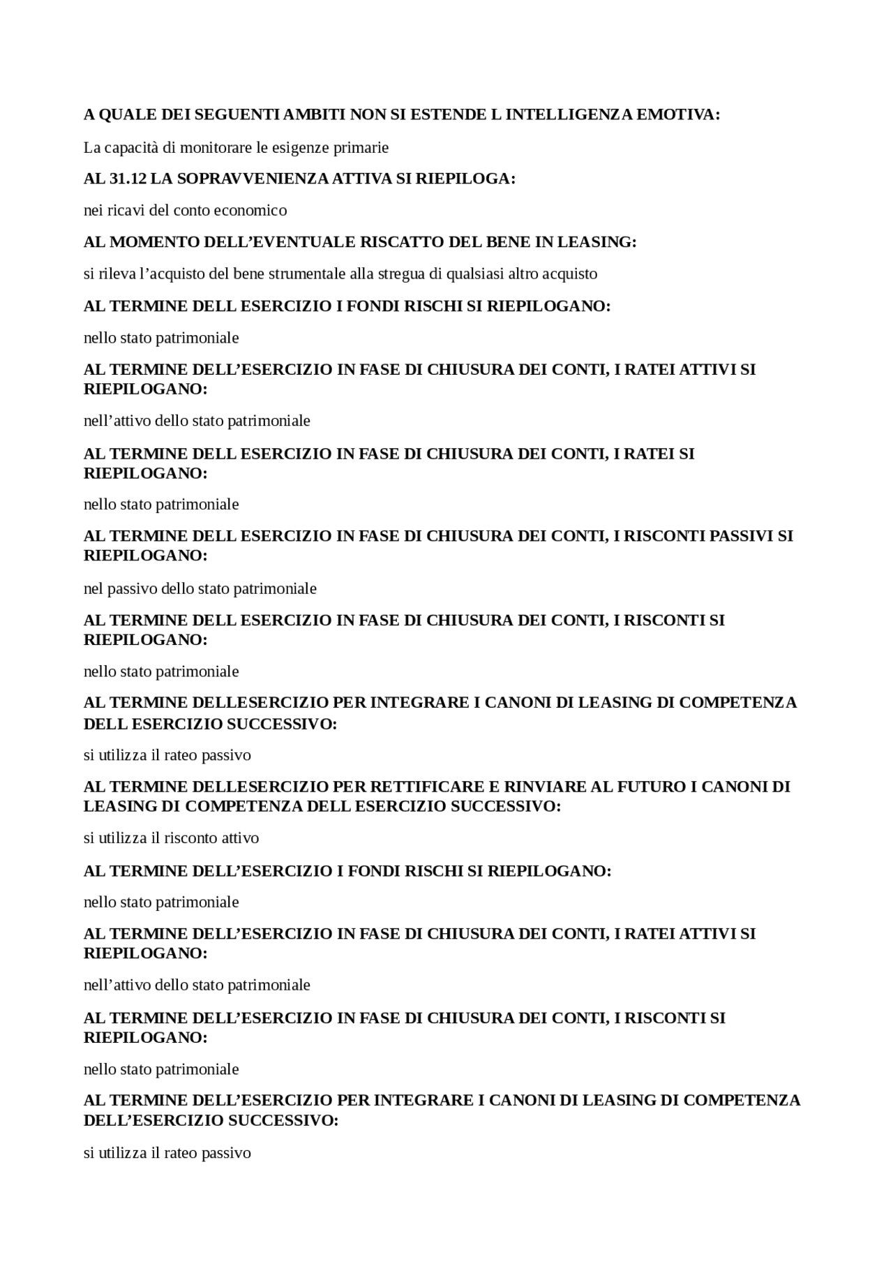 Metodologie E Determinazioni Quantitative Dazienda Unipegaso Laurea