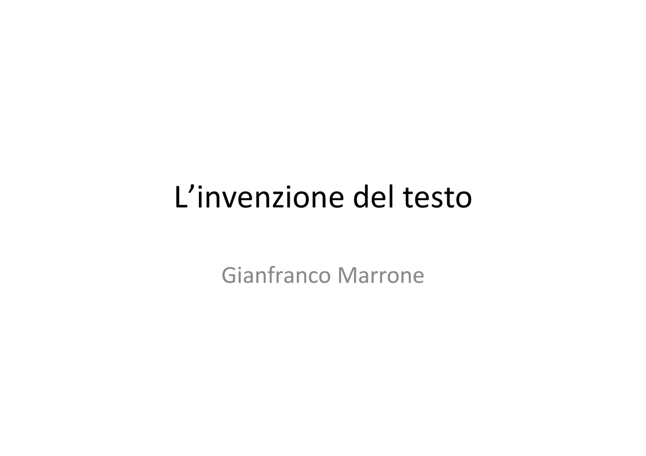 Semiotica Del Testo Invenzione Del Testo Docsity