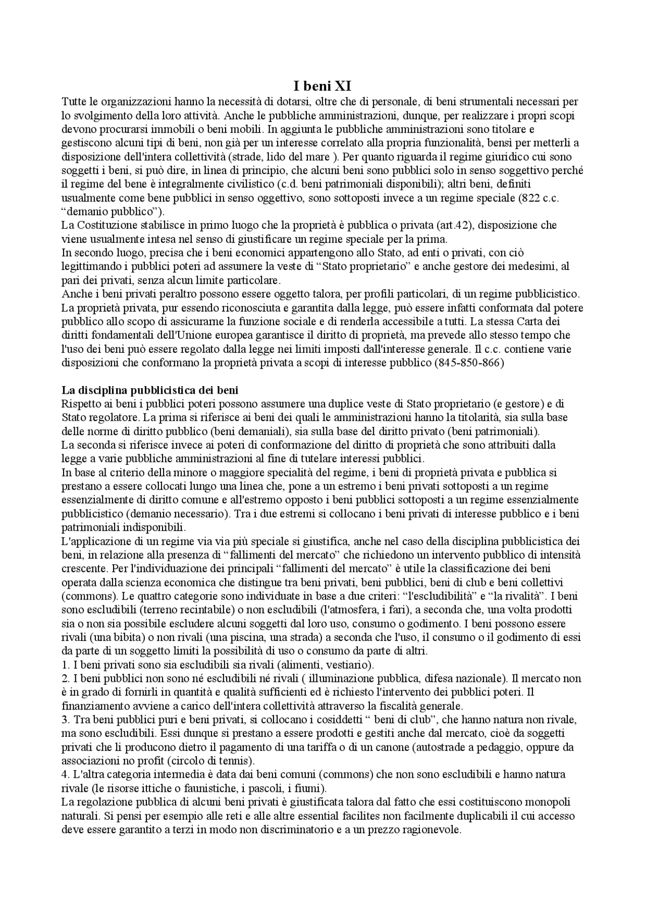 Riassunto Capitolo Xi Clarich Docsity