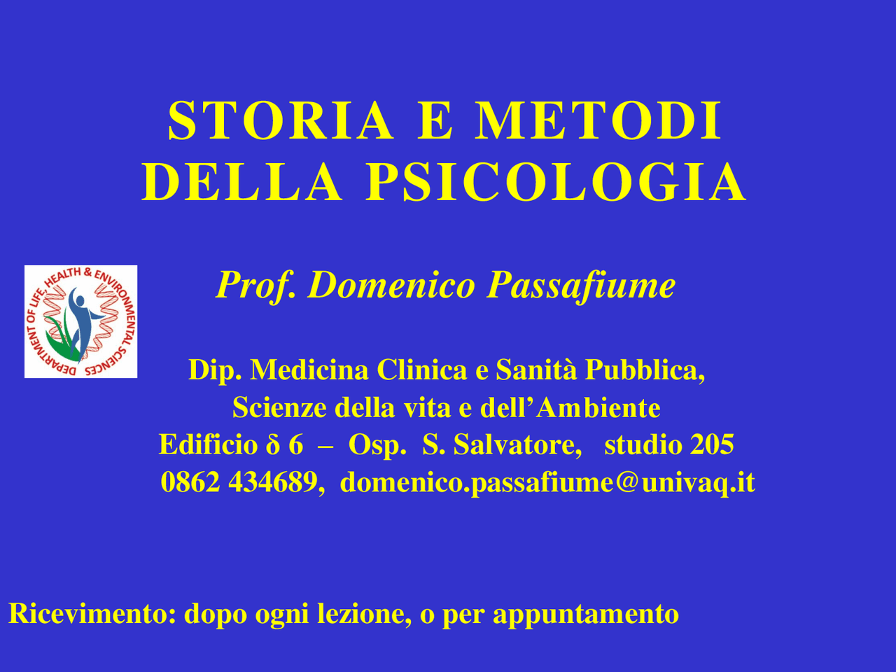 Storia e Metodi prof. Passafiume - Docsity