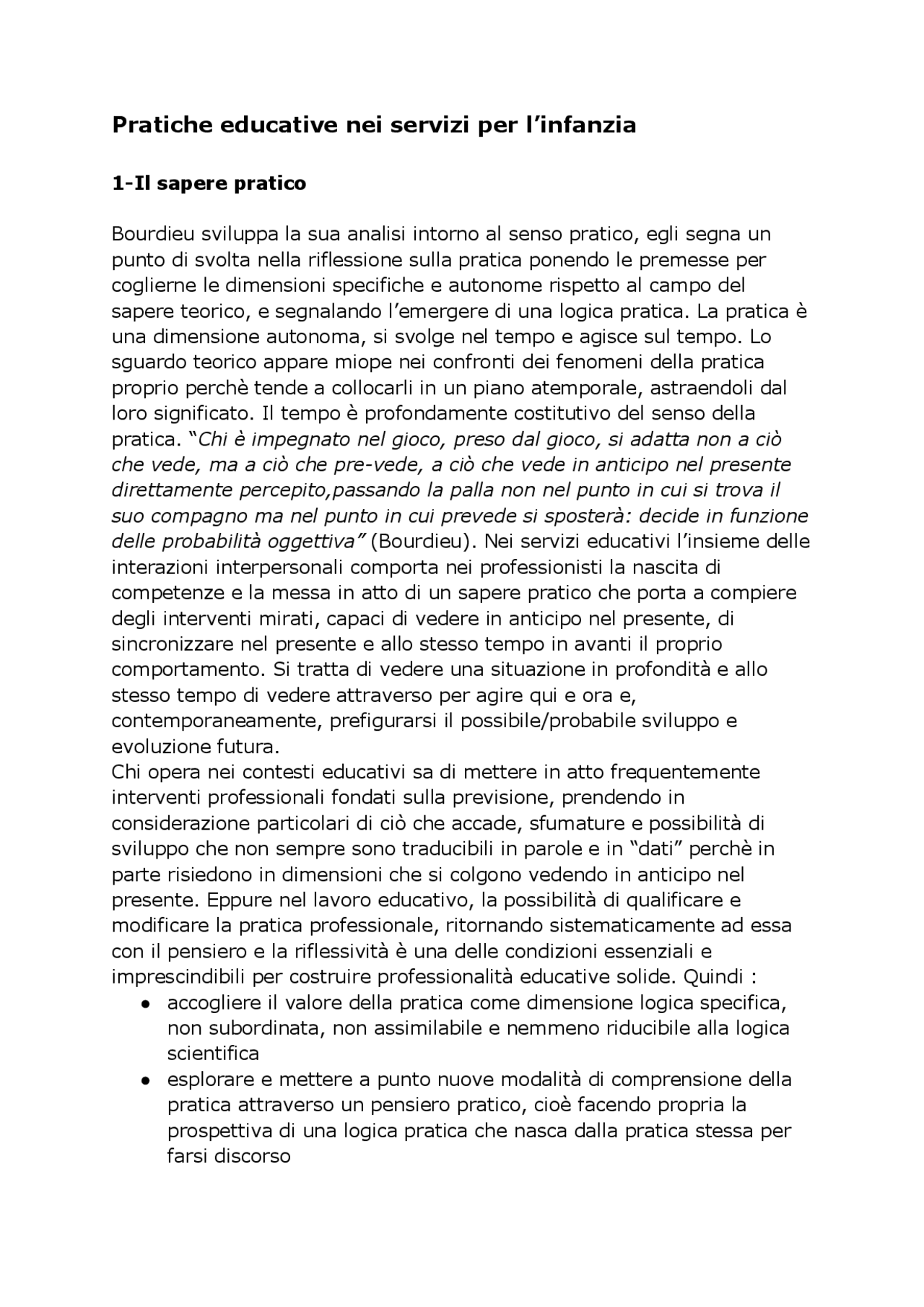 Pratiche Educative Nei Serivizi Per Linfanzia Docsity