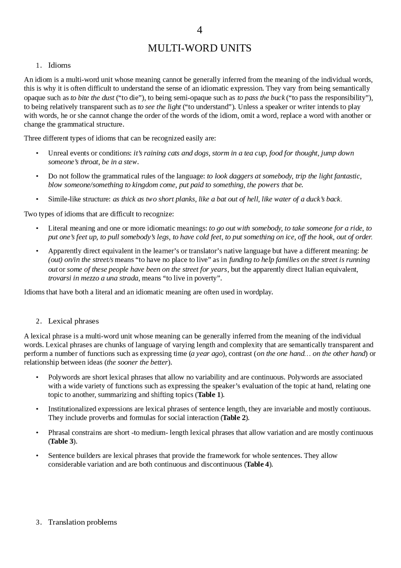 Capitolo 4: multi-word units - Docsity